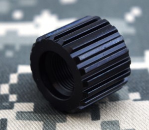 1/2″ x 28 Bull barrel thread protector .75″ long Grooved #3105