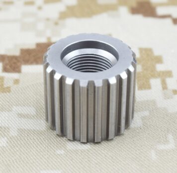 5/8″ x 24 Bull barrel thread protector .75″ long Grooved #3108 Stainless